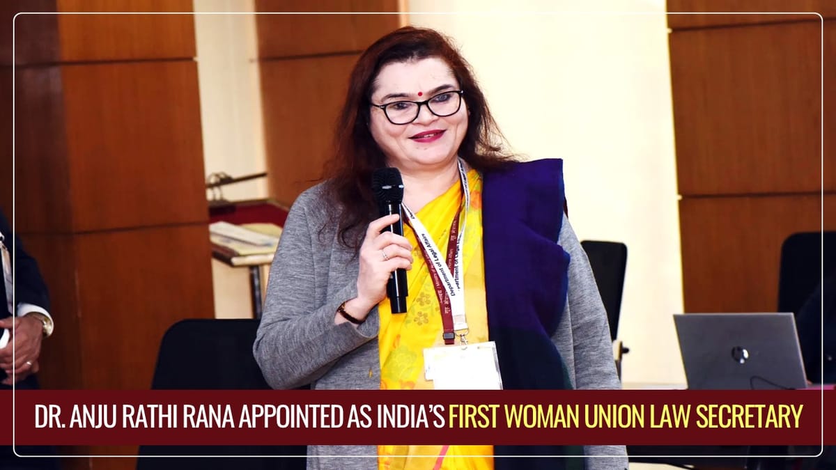 Historic Moment: Dr. Anju Rathi Rana appointed as India’s First Woman ...