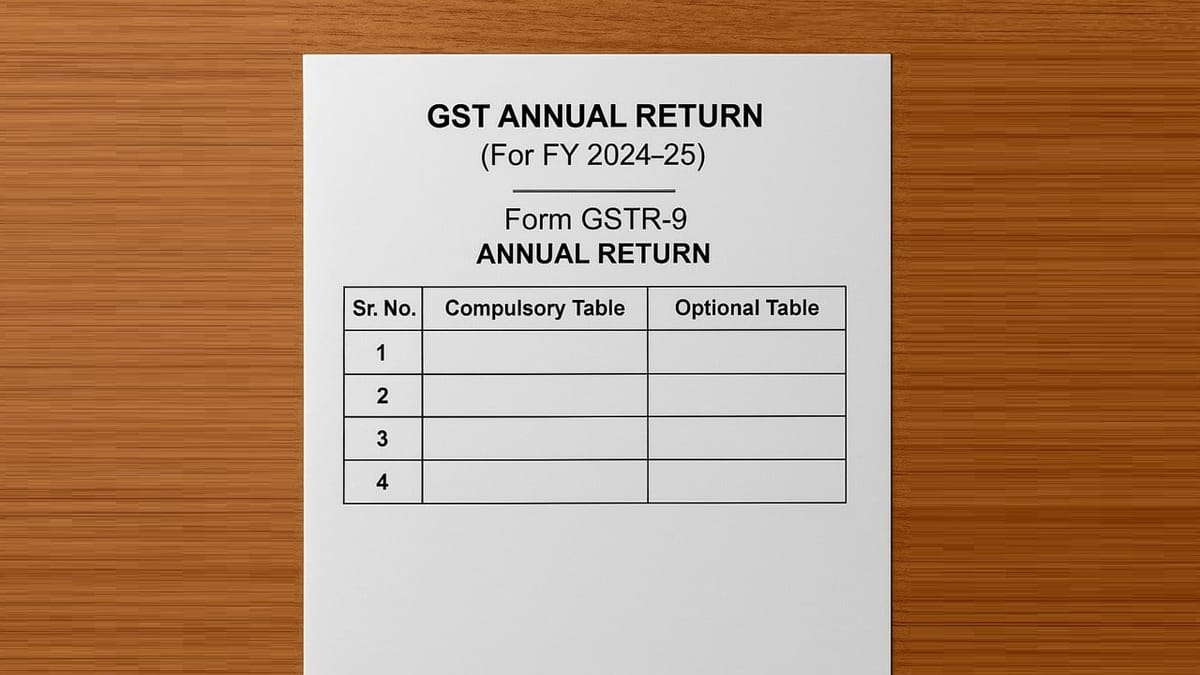 GST Annual Return: Compulsory and Optional Table for FY 2024-25