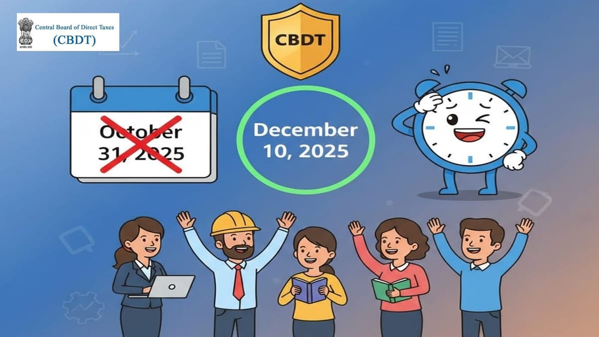 Tax Filing Relief: CBDT Extends ITR and Audit Report Deadlines for AY ...