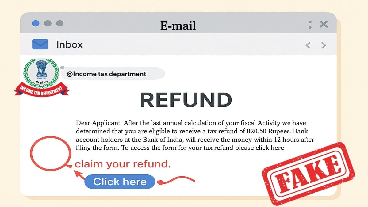 IT Dept Warns Taxpayers About Phishing, Fake Refund Emails, and ...