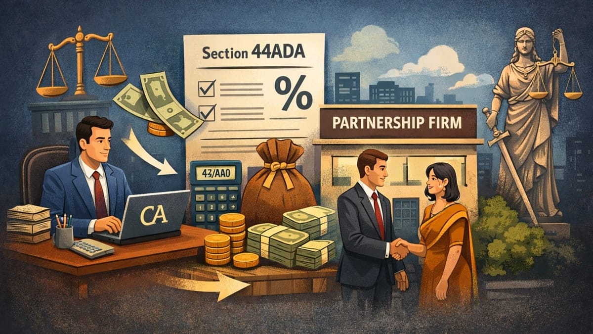 Section 44ADA Benefit Cannot Be Denied to CA Merely for Being a Partner ...