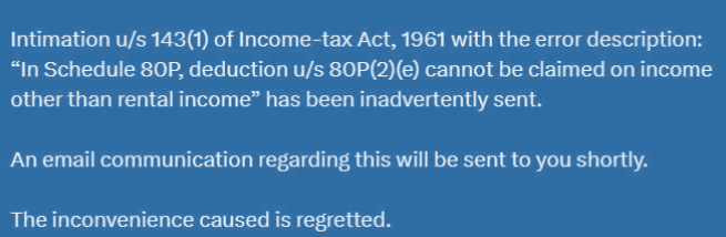 Clarification From Income Tax This 80P Error Was Sent, 41% OFF