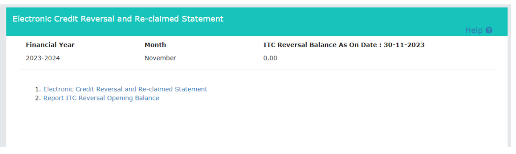 Due Date for Reporting ITC Opening Balance: Electronic Credit and ...